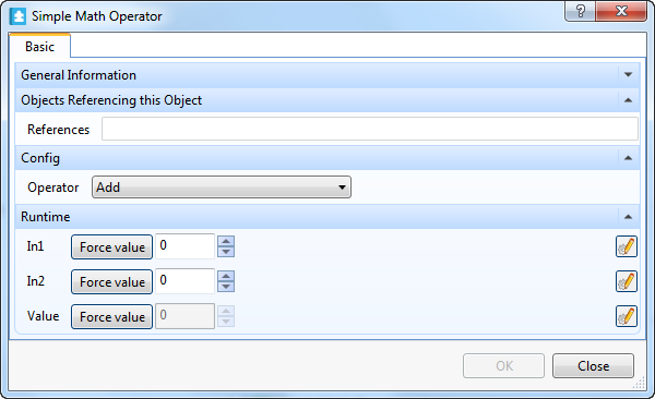 Simple Math Operator Dialog Box