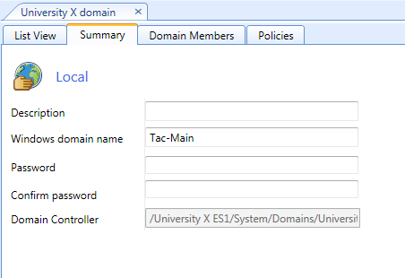 Domain – Summary Tab