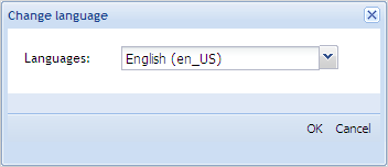 Change Language Dialog Box