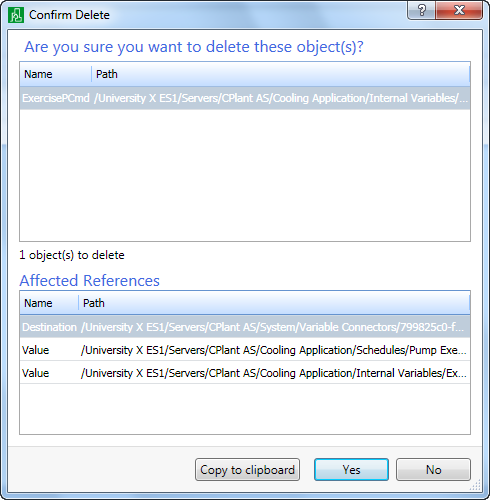 Confirm Delete Dialog Box