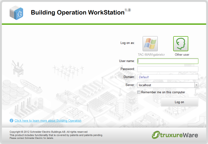 Building Operation WorkStation Window