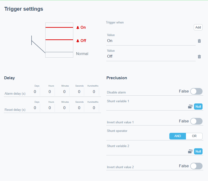 Matching Text String Alarm Trigger Properties
